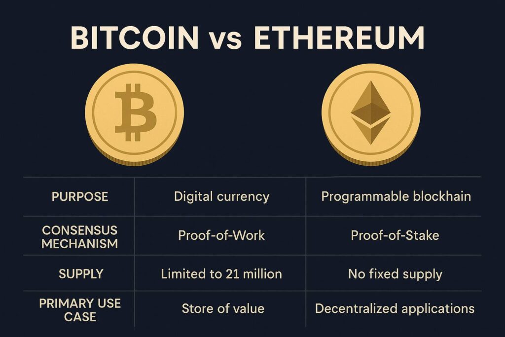 Bitcoin vs Ethereum: Key Differences Explained for Investors